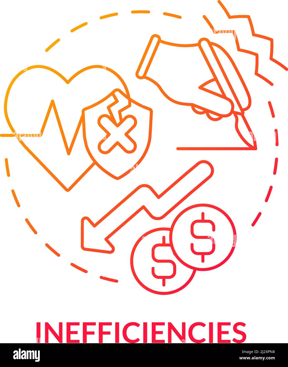 Inefficiencies red gradient concept icon Stock Vector Image & Art - Alamy