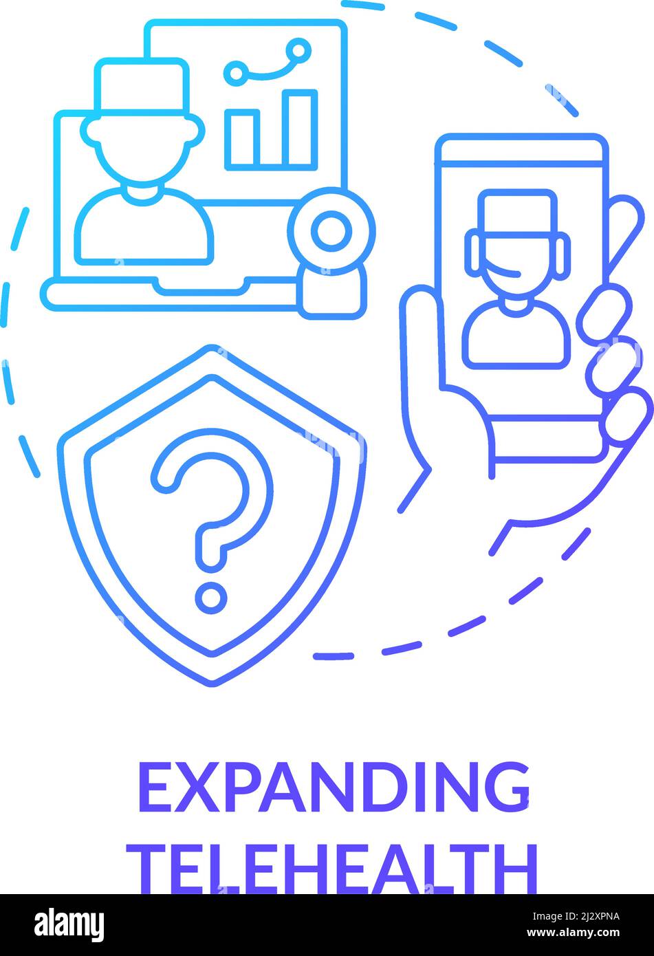 Expanding telehealth blue gradient concept icon Stock Vector Image ...