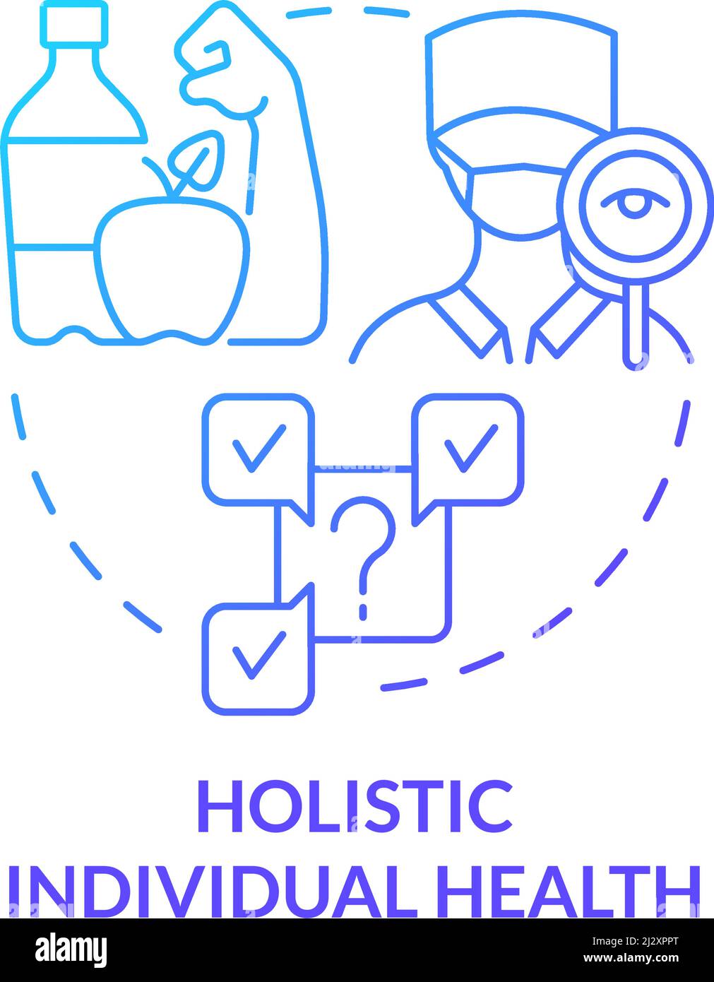 Holistic individual health blue gradient concept icon Stock Vector ...