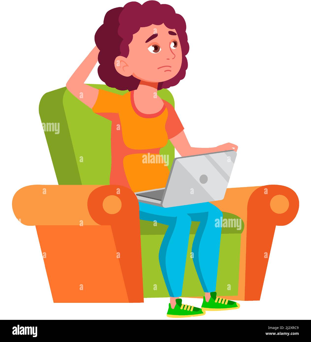 Teenager thoughtful thinking Stock Vector Images - Alamy