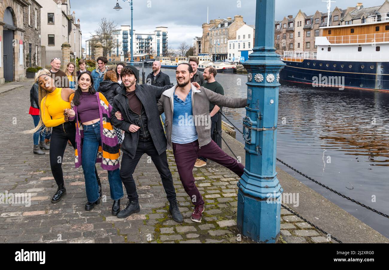 Leith, Edinburgh, Scotland, UK, 04 April 2022. Sunshine on Leith cast ...