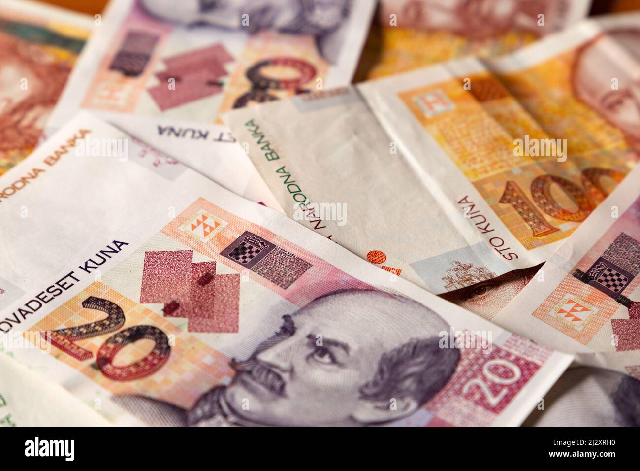 Kuna is the Croatian currency. Close-up shot Stock Photo - Alamy