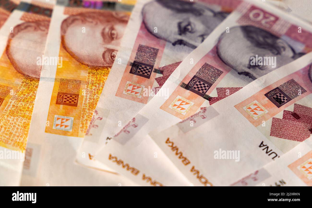 Kuna is the Croatian currency. Close-up shot Stock Photo - Alamy