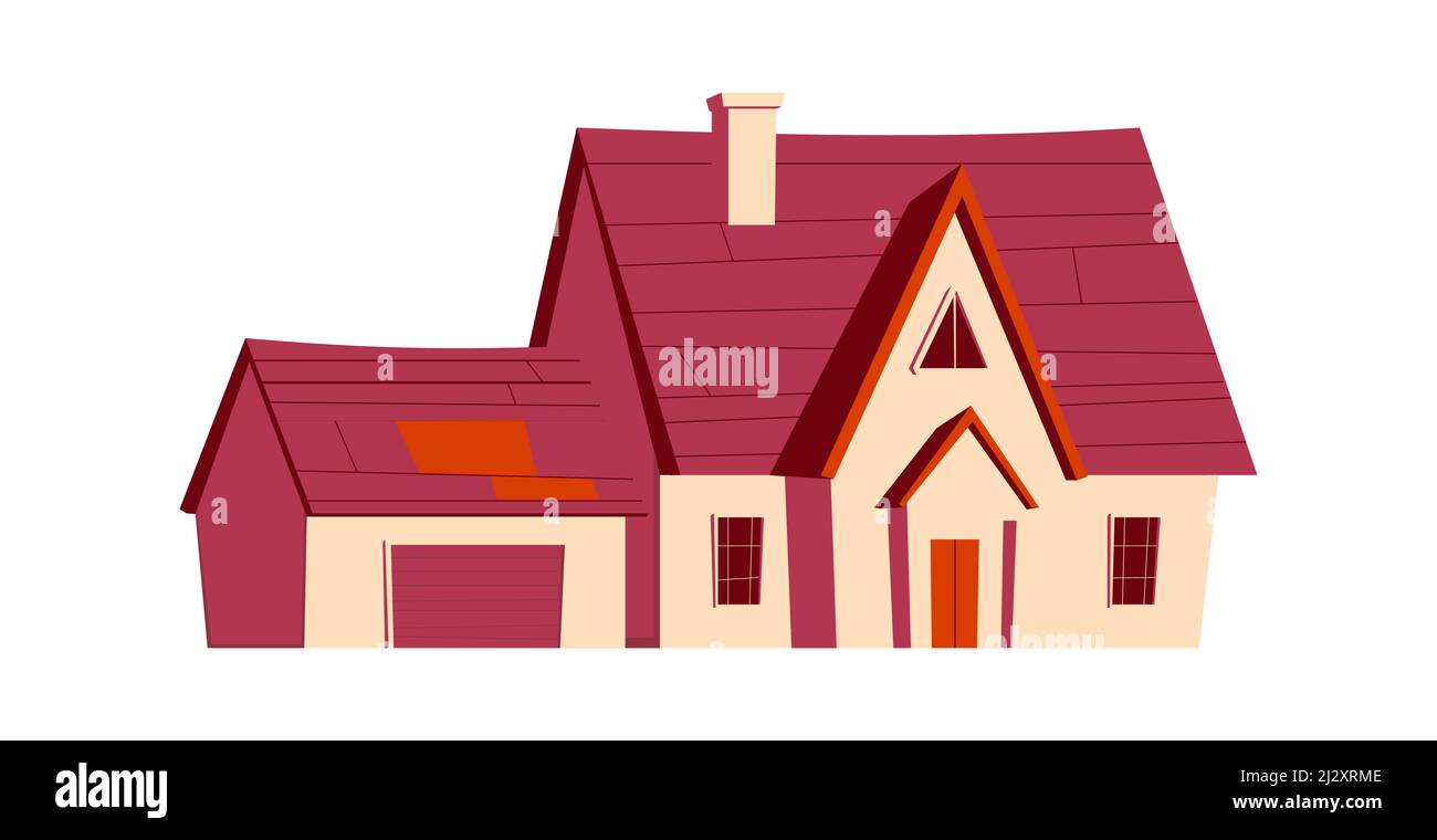 House building isolated, cartoon vector illustration Stock Vector Image ...