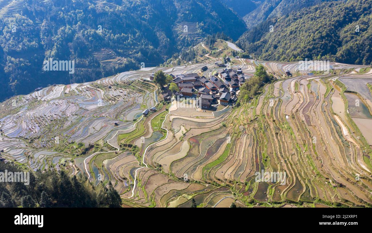 CONGJIANG, CHINA - APRIL 4, 2022 - Aerial photo taken on April 4, 2022 ...