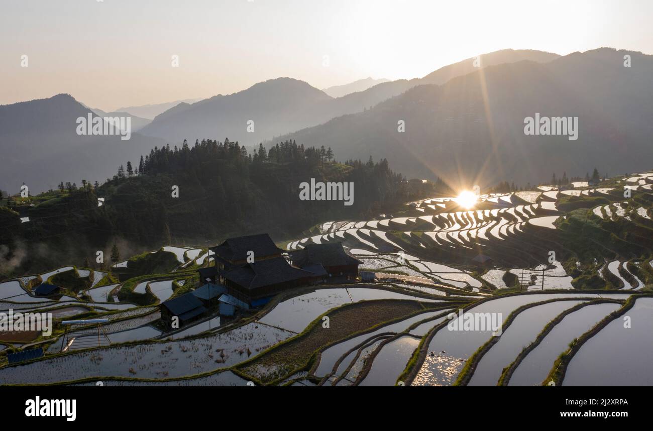 CONGJIANG, CHINA - APRIL 4, 2022 - Aerial photo taken on April 4, 2022 ...