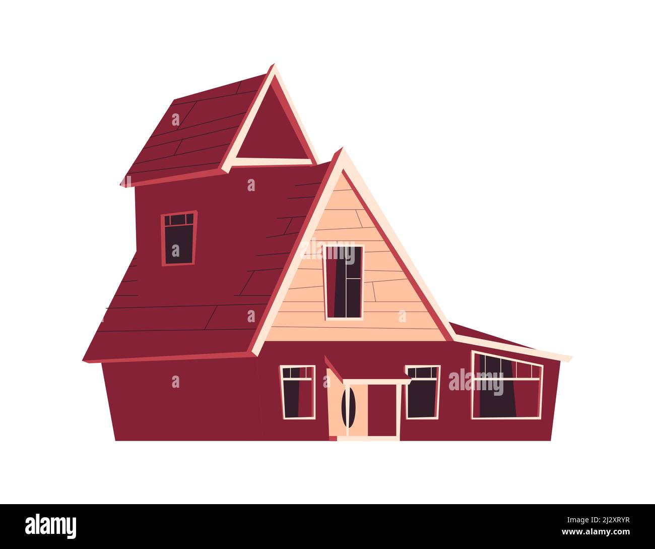 House building isolated, cartoon vector illustration Stock Vector Image ...