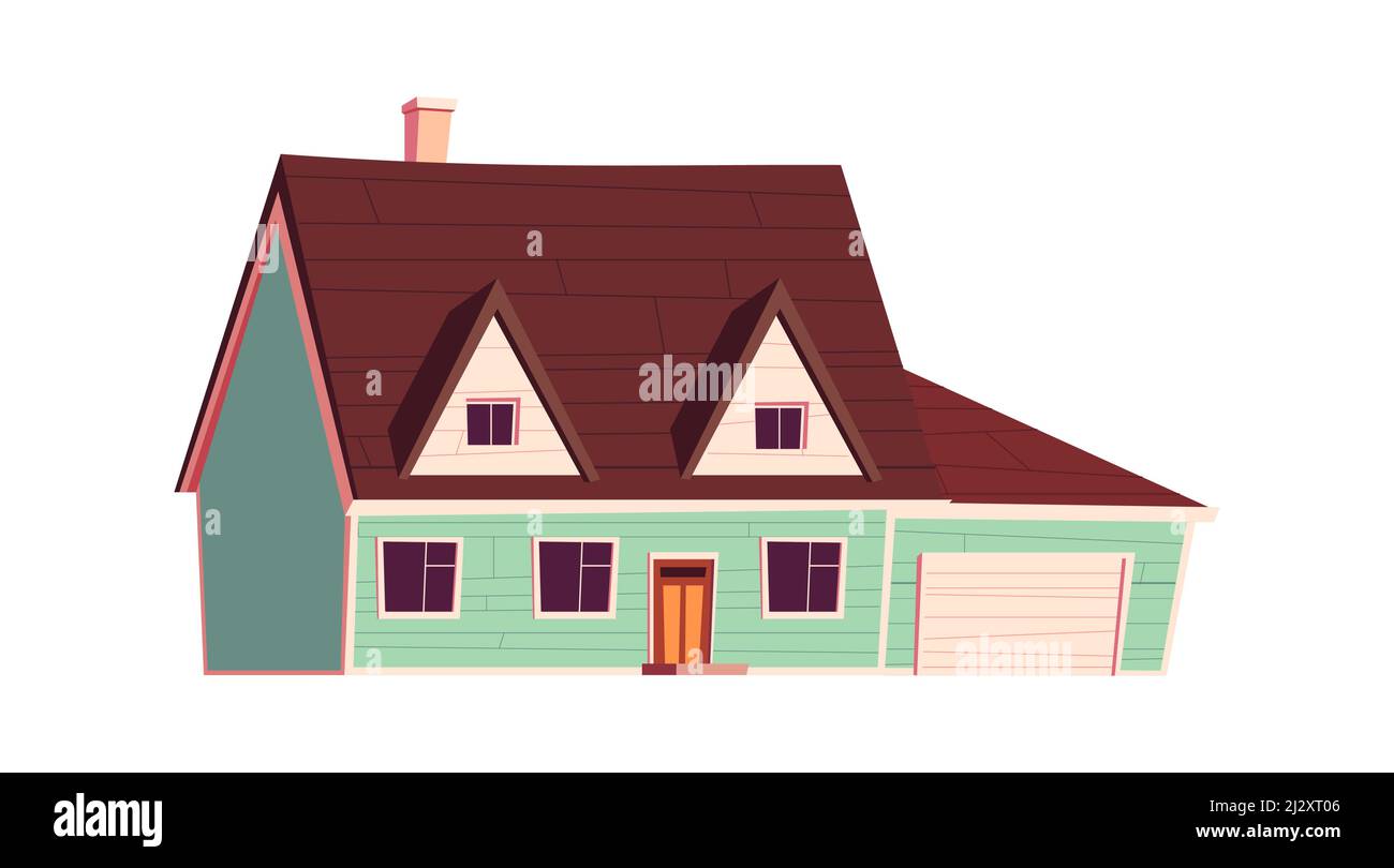 House building isolated, cartoon vector illustration Stock Vector Image ...