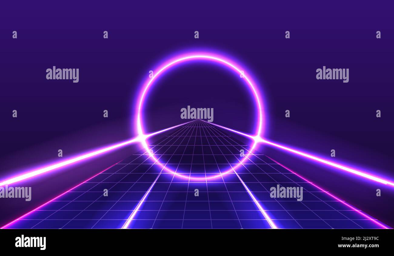 Neon purple circle background. Vector illustration Stock Vector Image ...