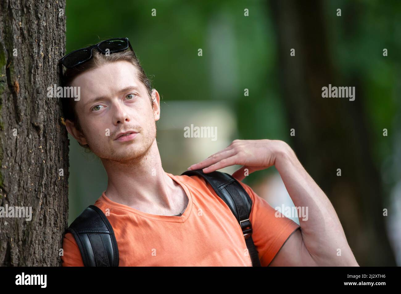 Leaned to the tree hi-res stock photography and images - Alamy