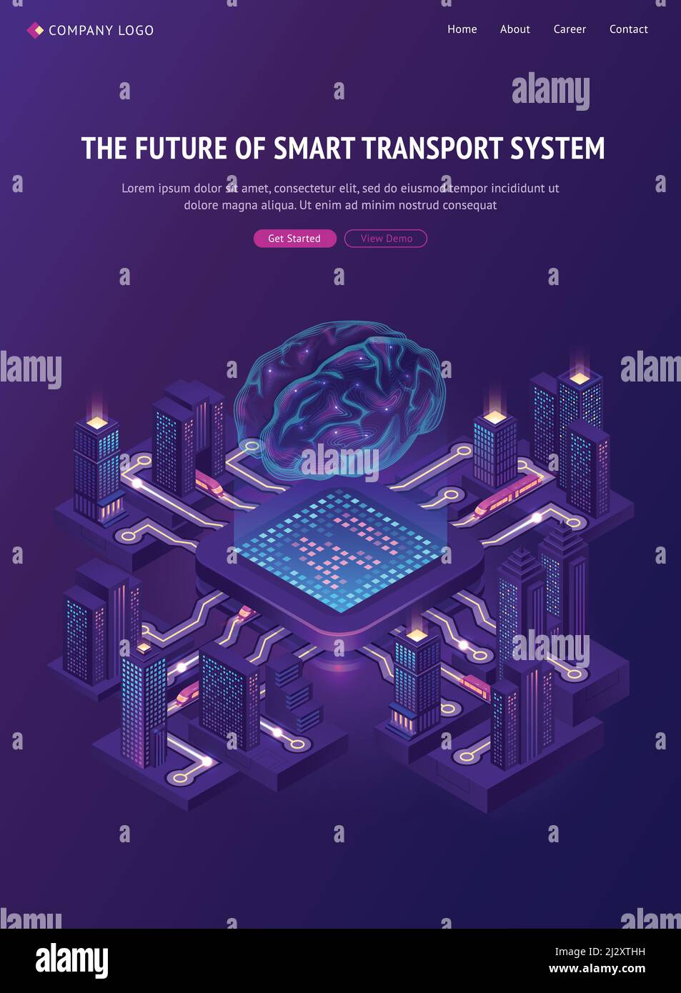 Future of smart transport system banner. Concept of innovation ...