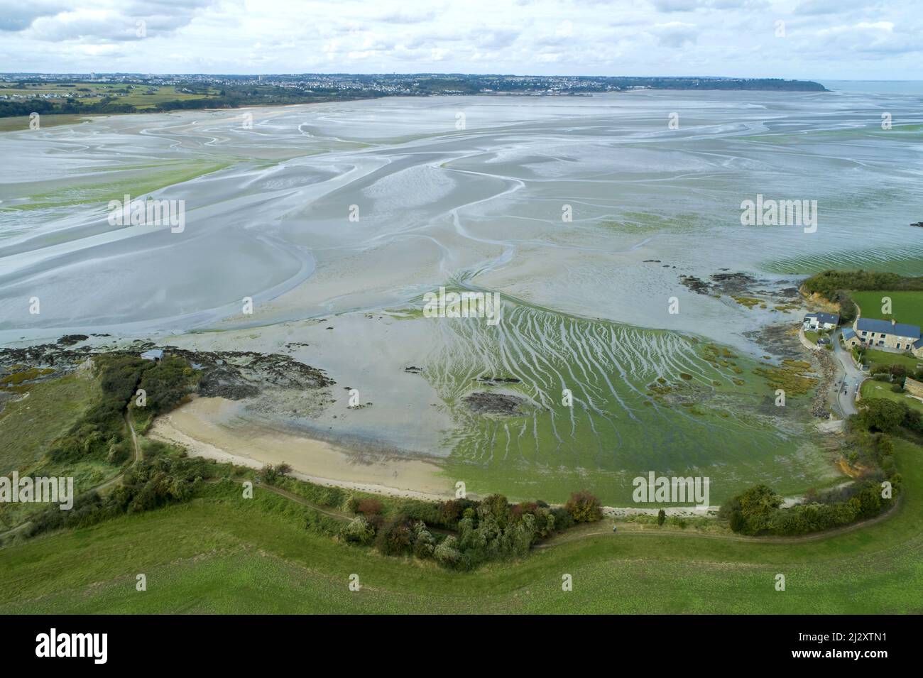 Hillion (Brittany, north-western France), October 2021: aerial view of ...