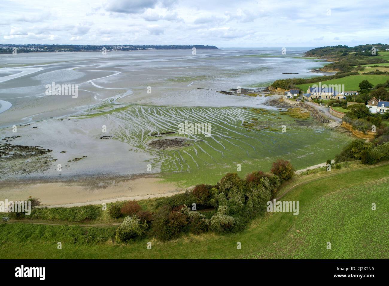 Hillion (Brittany, north-western France), October 2021: aerial view of ...