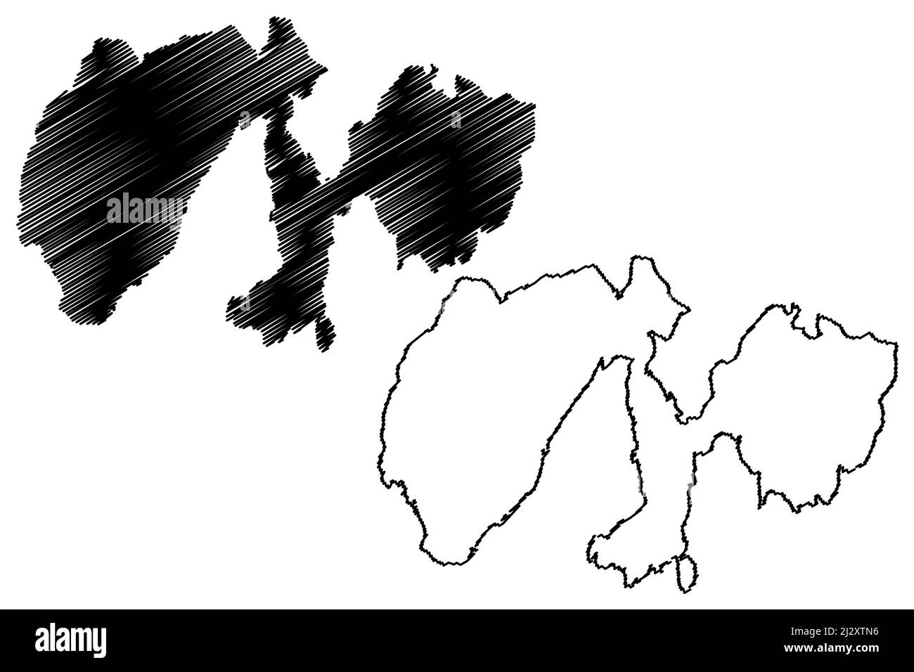 Peleng island (Republic of Indonesia, South East Asia) map vector ...