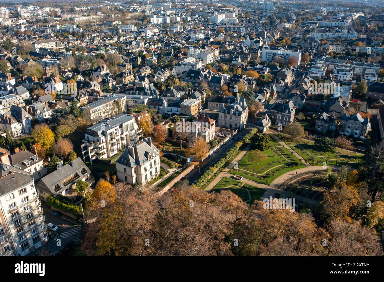 Rennes (Brittany north-western France): aerial view of the north ...