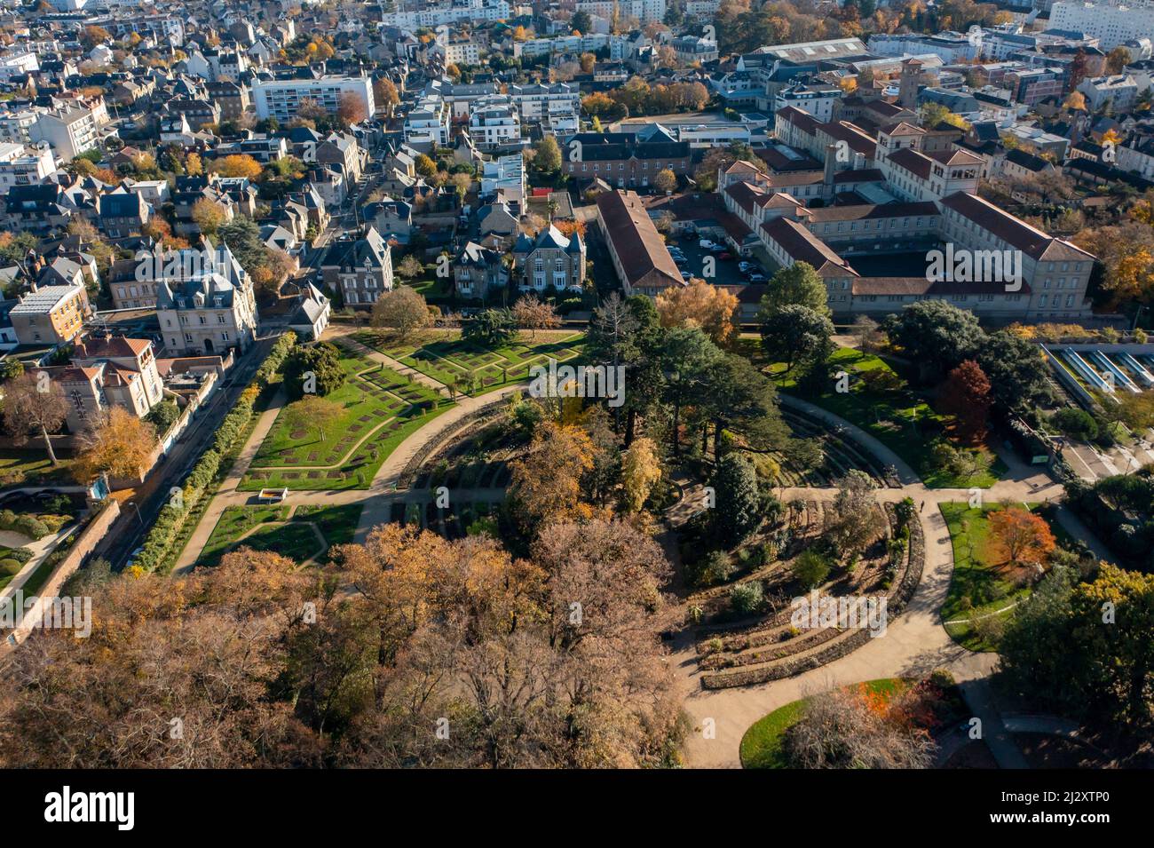 Rennes (Brittany, north-western France): aerial view of the eastern ...