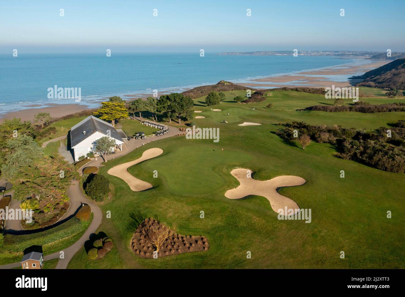 Pleneuf-Val-Andre (Brittany, north-western France): aerial view of the ...
