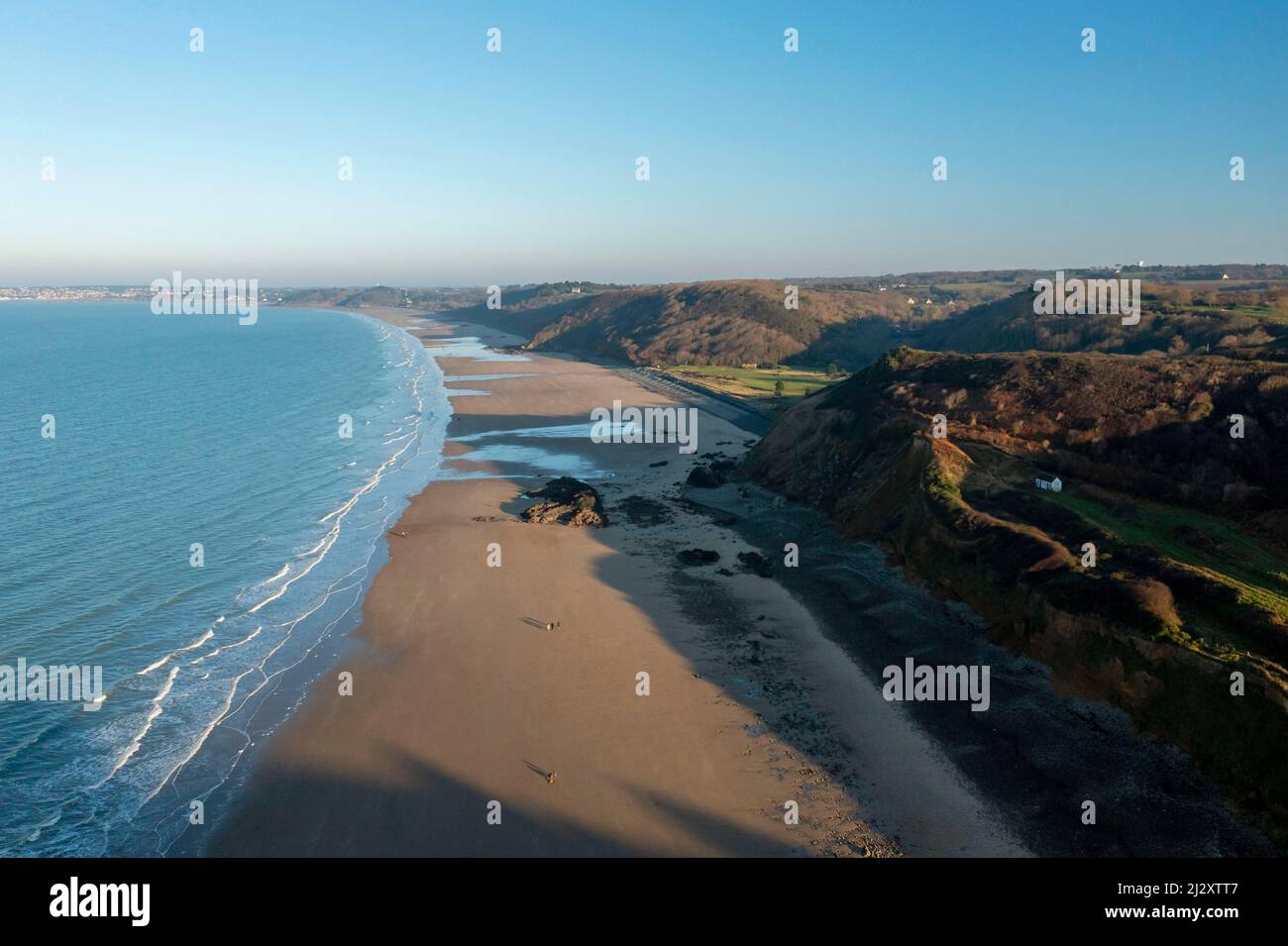 Pleneuf-Val-Andre (Brittany, north-western France): aerial view of the ...