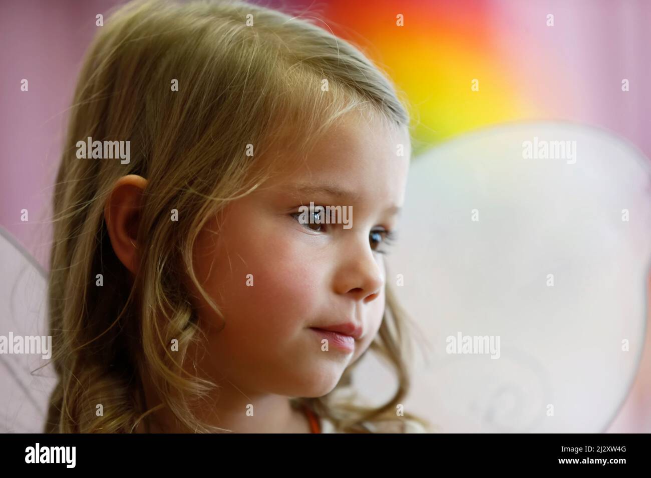 Close-up portrait of a little six-year-old girl Stock Photo - Alamy
