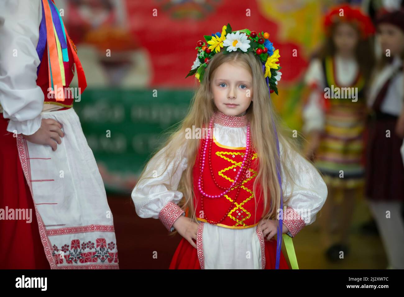 Belarus, the city of Gomil, May 21, 2021. Children's holiday. Ukrainian ...