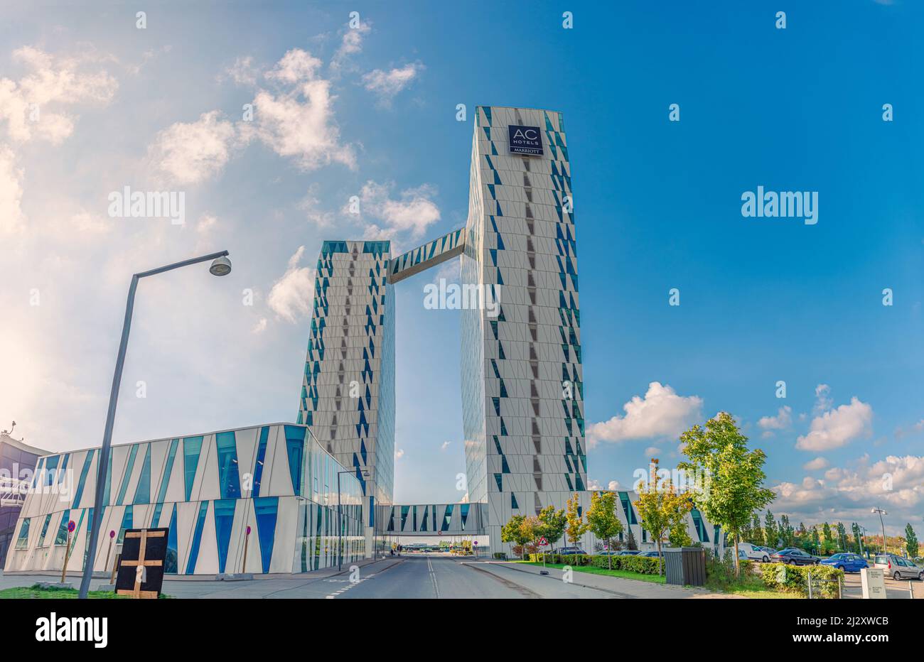 The AC Comwell conference two-tower Hotel Bella Sky Copenhagen adjacent ...