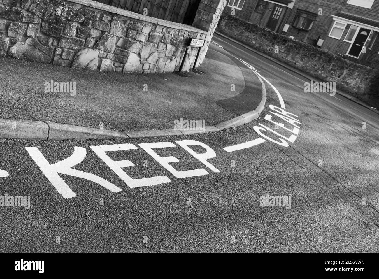 Keep clear road marking hi-res stock photography and images - Alamy