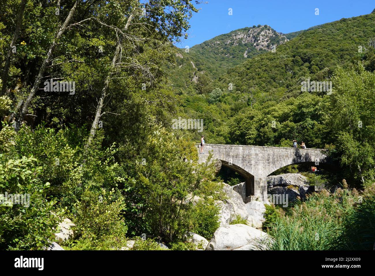 Zoza, southern Corsica: the Ponte Vecchju (Old Bridge) stretching ...