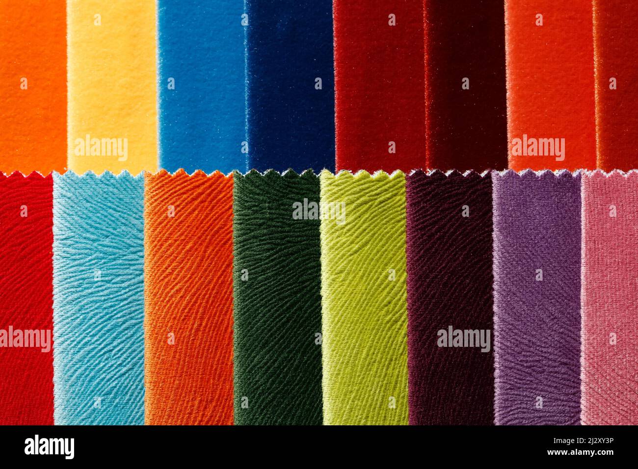 Amazing colourful textile colourful fabric samples close-up Stock Photo ...
