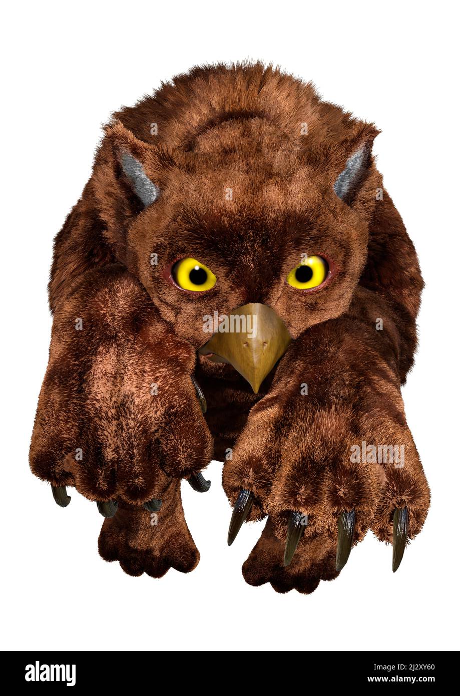 3D rendering of a fantasy creature isolated on white background Stock ...