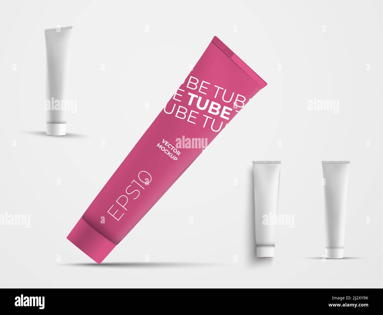 Set of vector plastic tubes for skin care products. Package template on ...