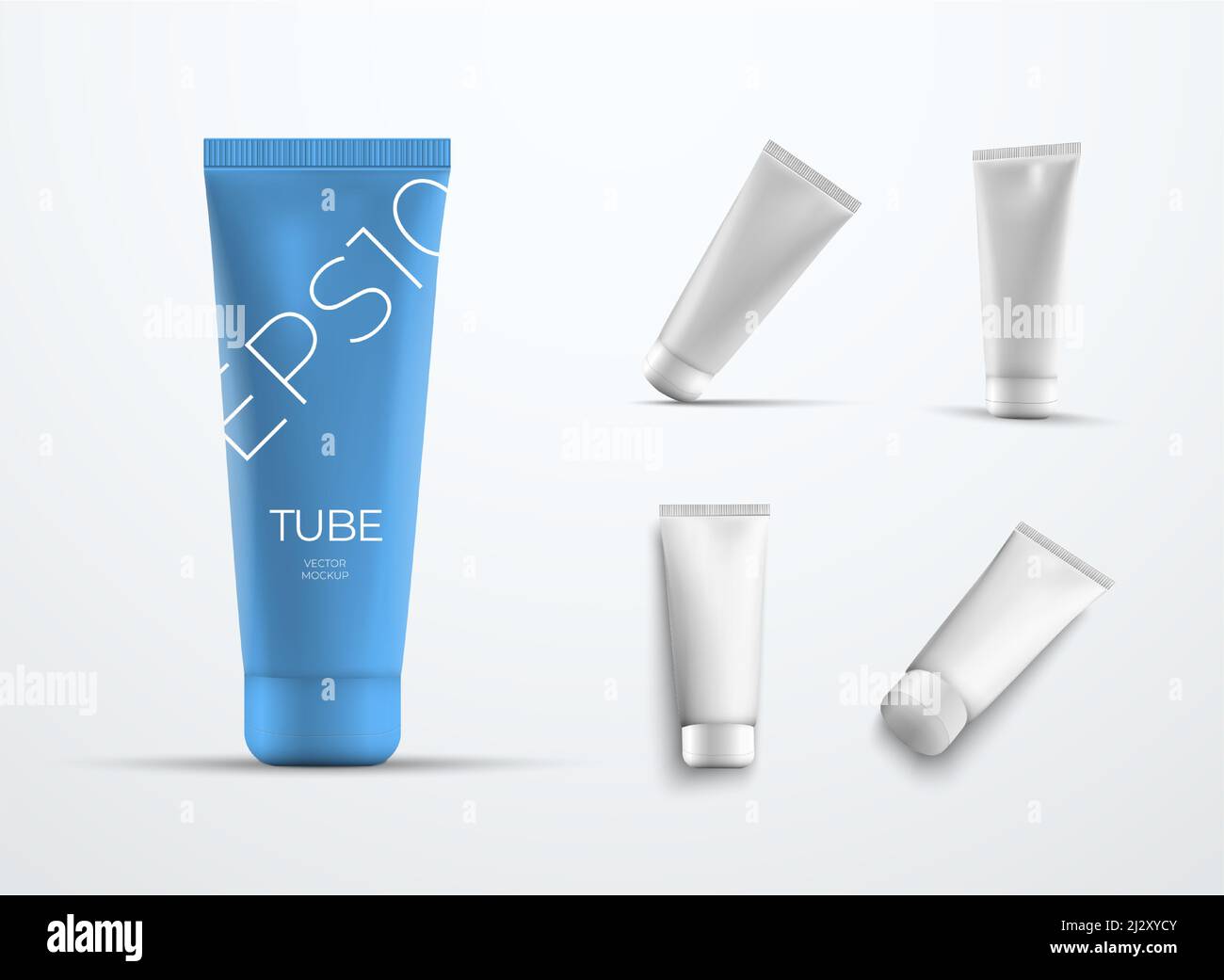 Vector template of plastic tubes for lotion and cream. Mockup packages ...