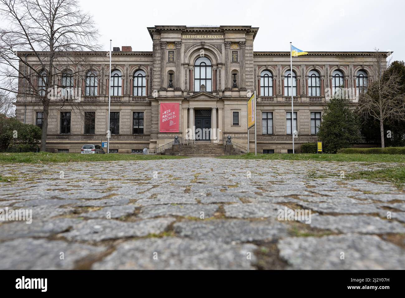 04 April 2022, Lower Saxony, Wolfenbüttel: View of the Herzog August ...