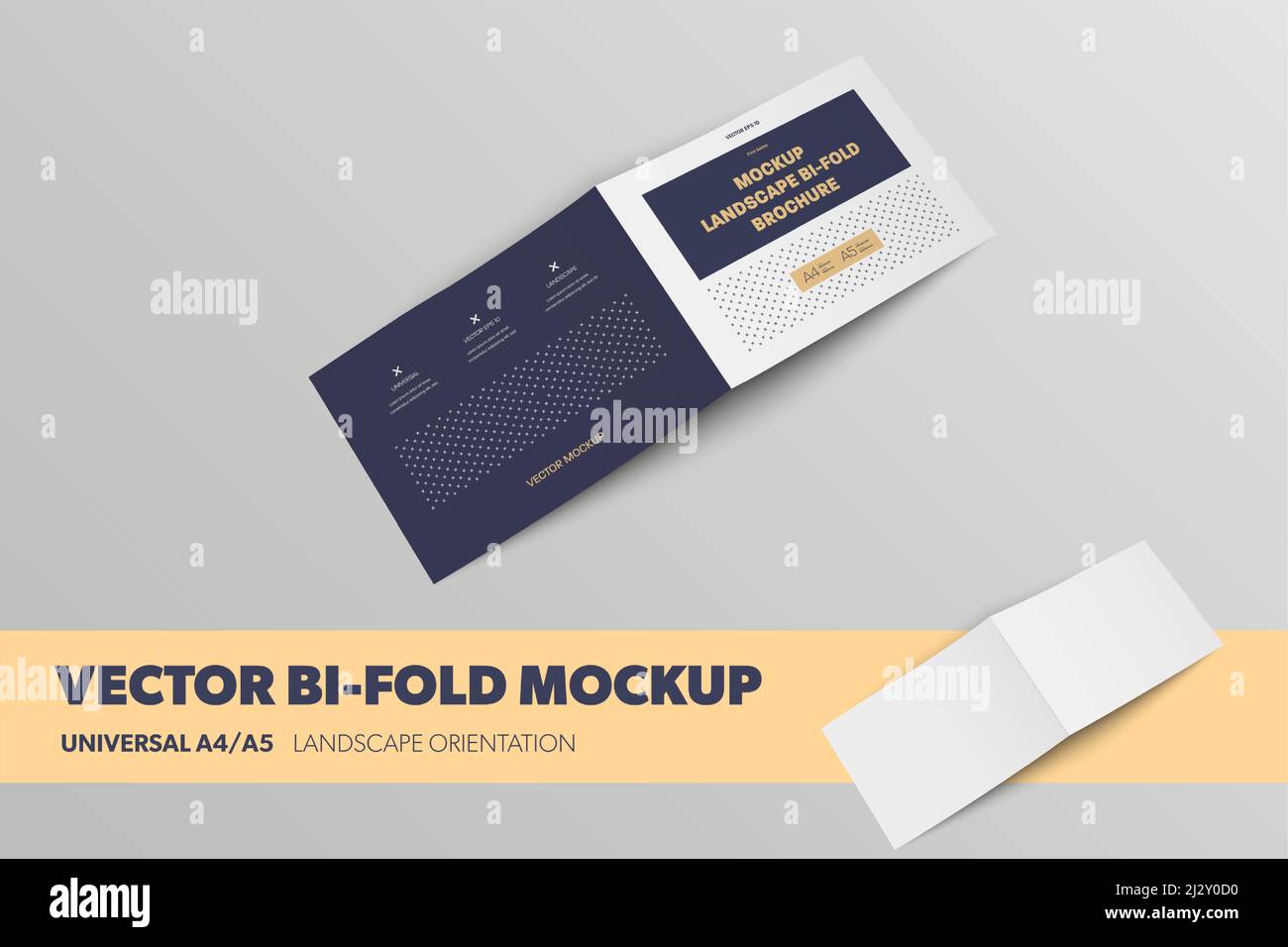 An expanded landscape booklet template, back; front cover, for ...