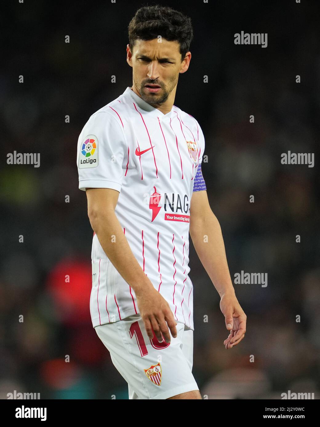 Jesus Navas of Sevilla FC during the La Liga match between FC Barcelona ...