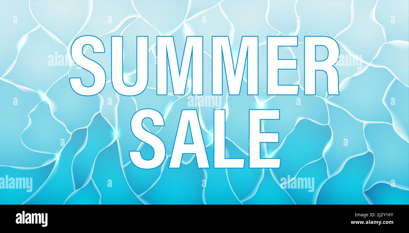 Sea transparent blue water illustration banner Stock Photo - Alamy