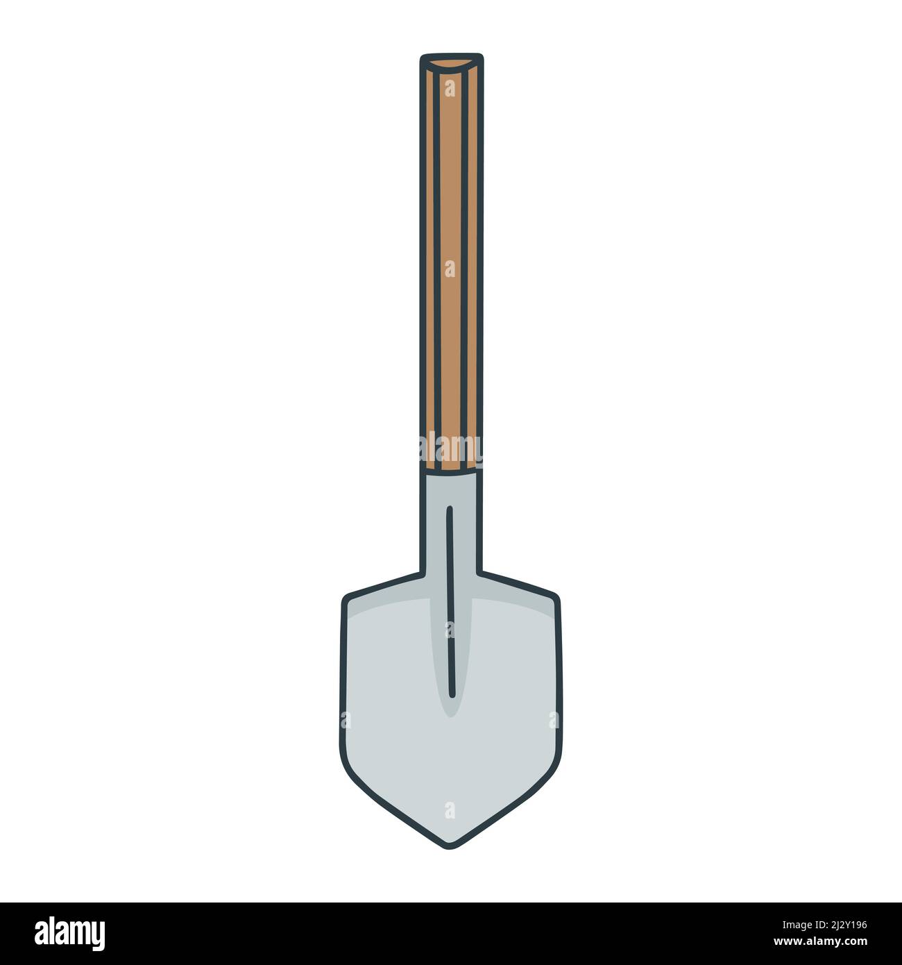 Shovel doodle style isolated vector illustration. Garden and ...