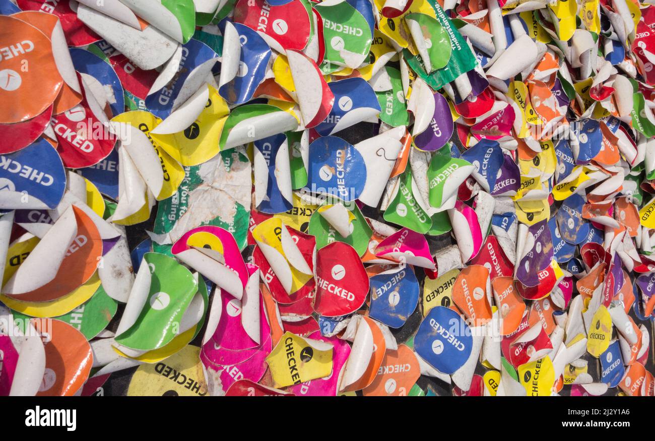 Covid checked stickers hi-res stock photography and images - Alamy