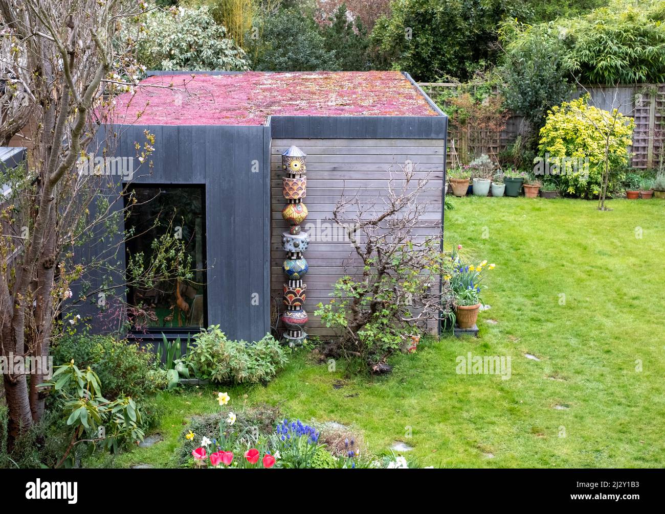 Eco sustainable garden studio office room with cedar cladding and ...