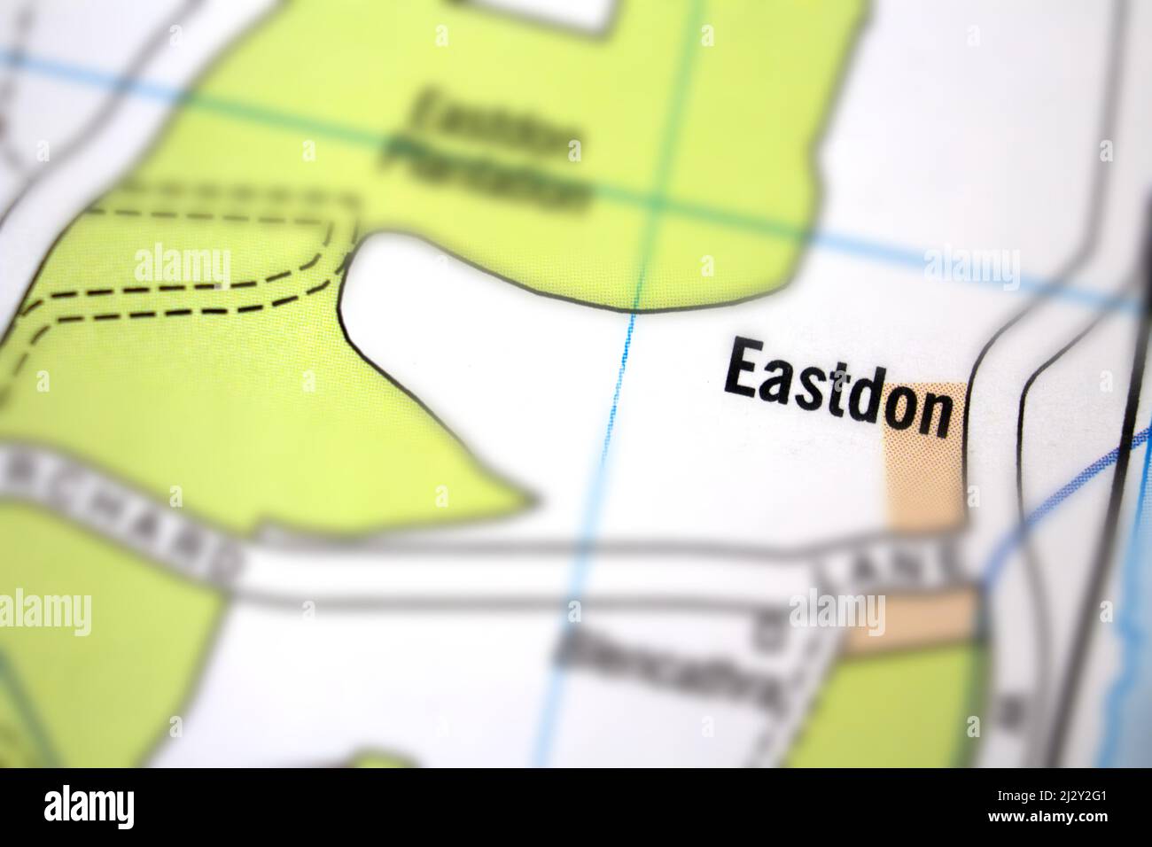 Eastdon village - Devon, United Kingdom colour atlas map town plan and ...
