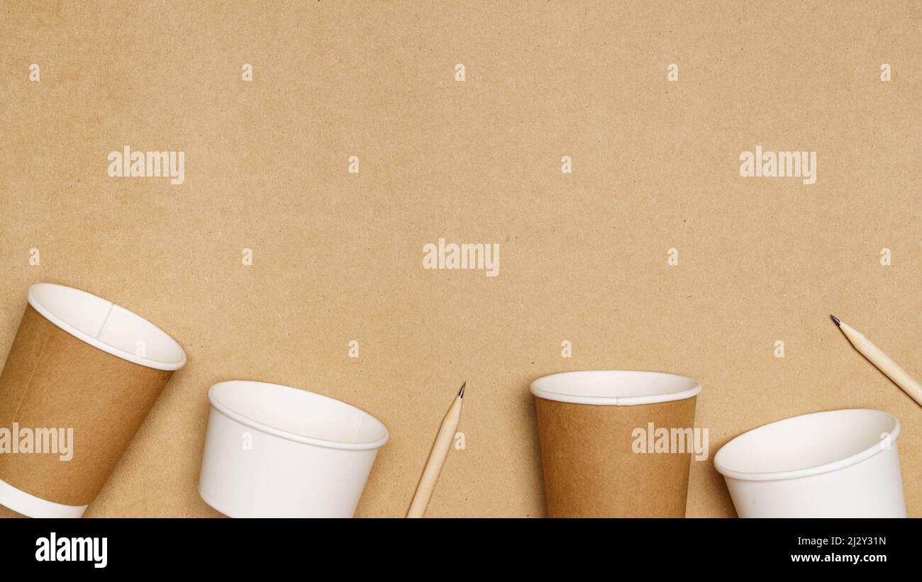 Eco friendly concept, Consist of paper cup and pencil with cotton buds ...