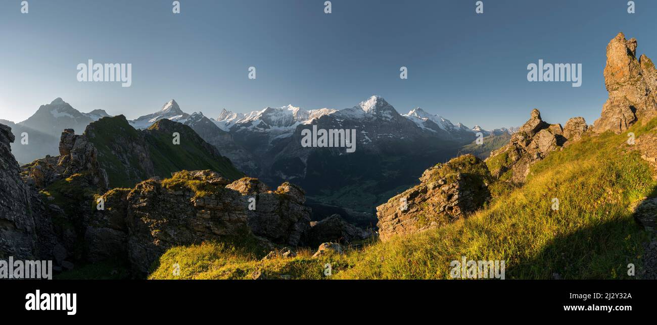 Peaks, Eiger north face, Grindelwald, Bernese Oberland, Switzerland ...