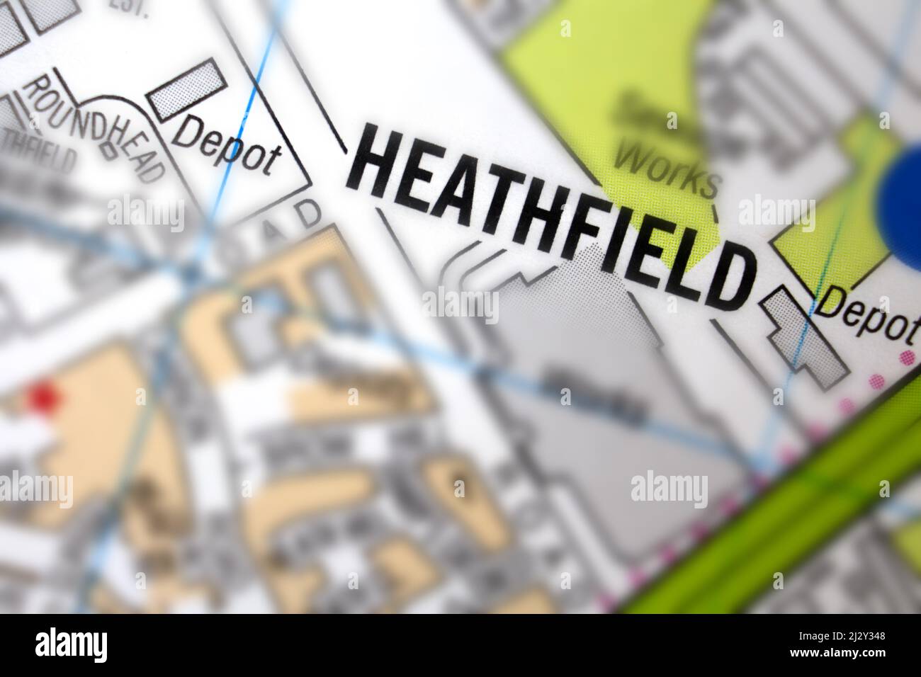 Heathfield village - Devon, United Kingdom colour atlas map town plan ...