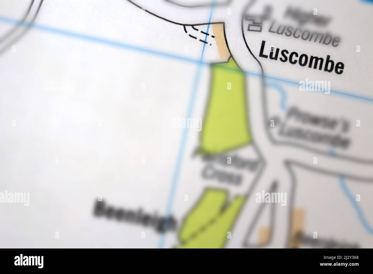 Luscombe village - Devon, United Kingdom colour atlas map town plan and ...
