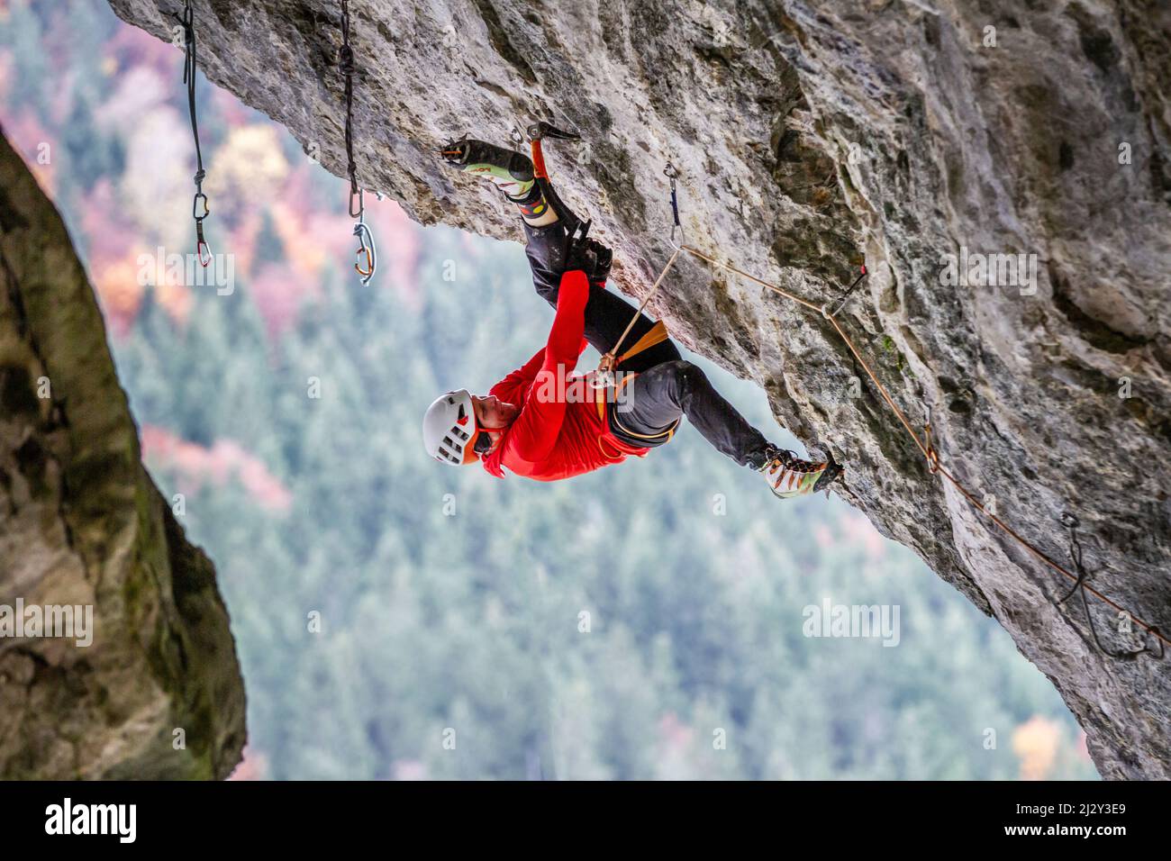 Dry tooling in the bear cave near Oberammergau Stock Photo - Alamy