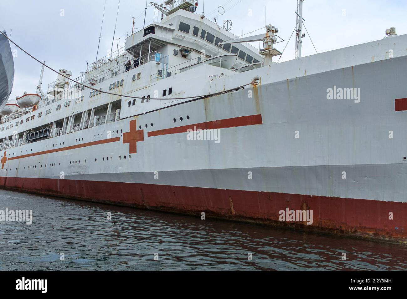 Medical ship in the Russian Navy. Floating hospital Stock Photo - Alamy