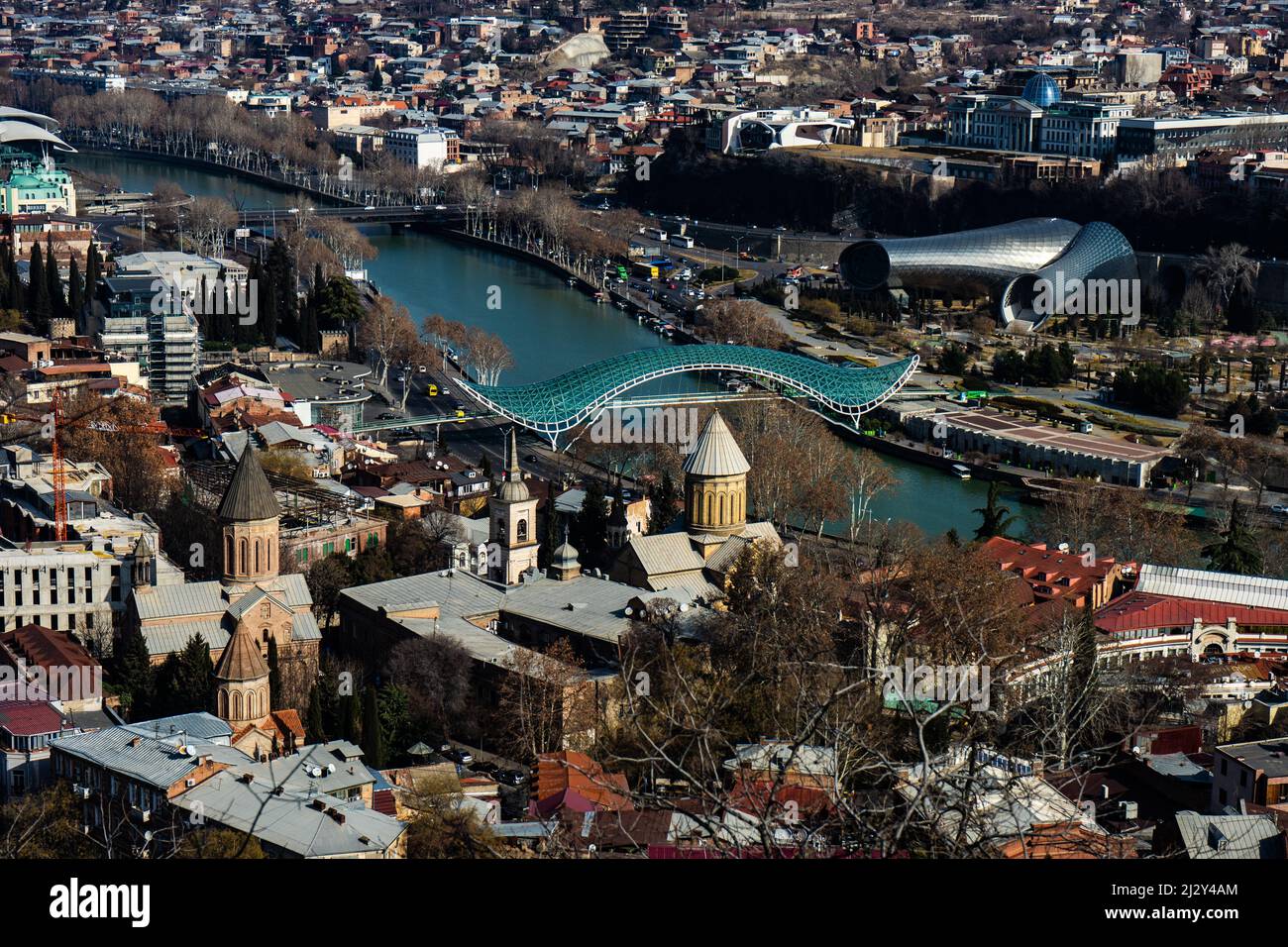 Old town of Tbilisi in early spring, capital city of Georgia Stock ...
