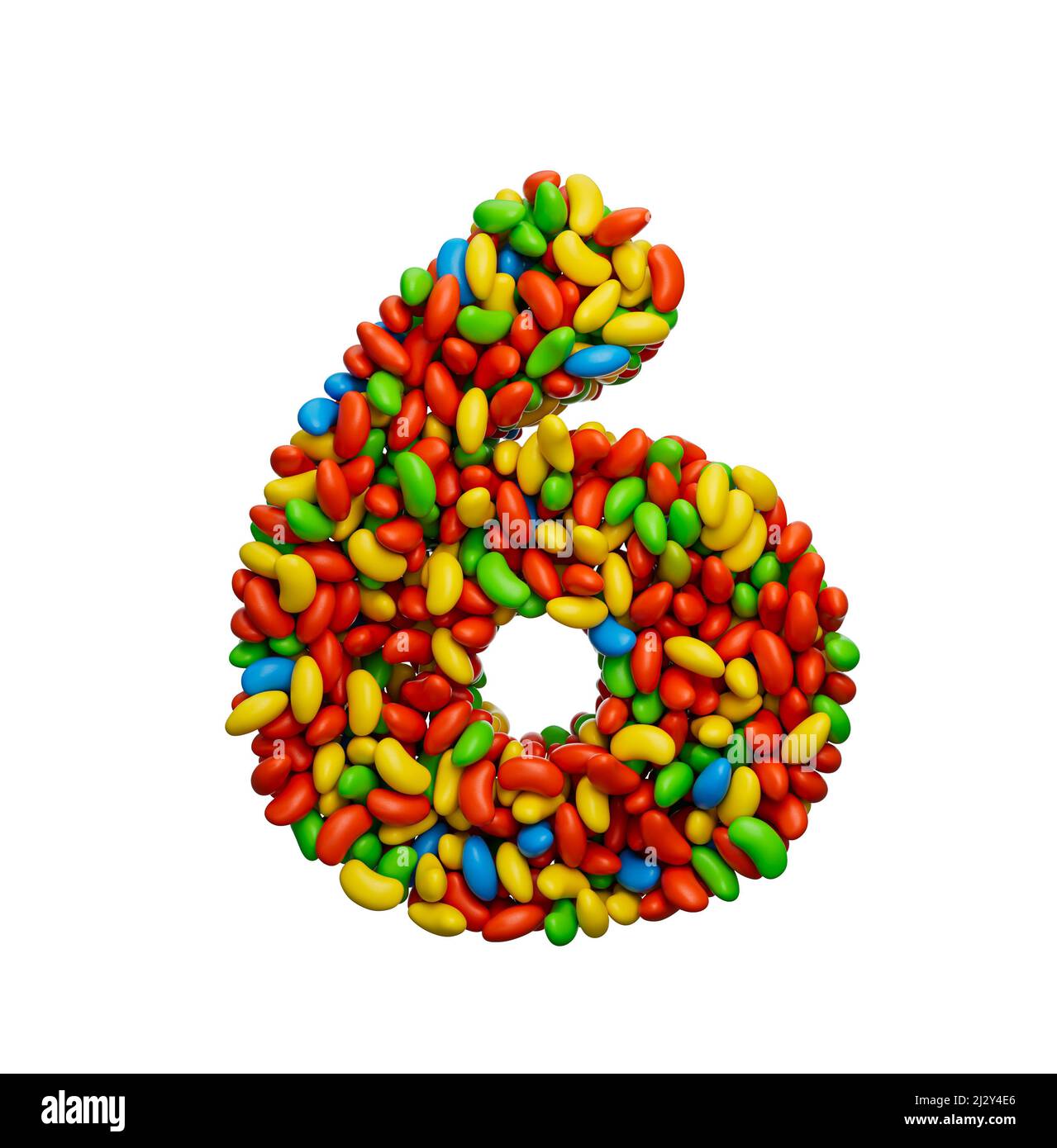 The Digit 6 Colorful Jelly Beans Number 6 Rainbow Colourful candies ...