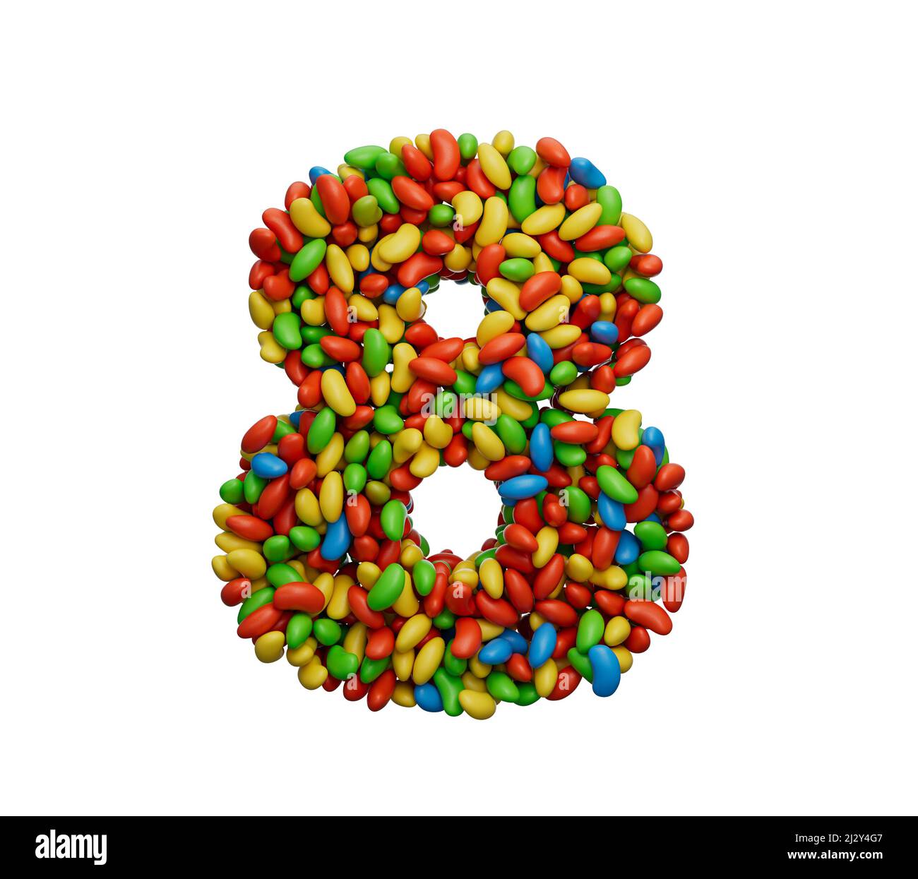 The Digit 8 Colorful Jelly Beans Number 8 Rainbow Colourful candies ...