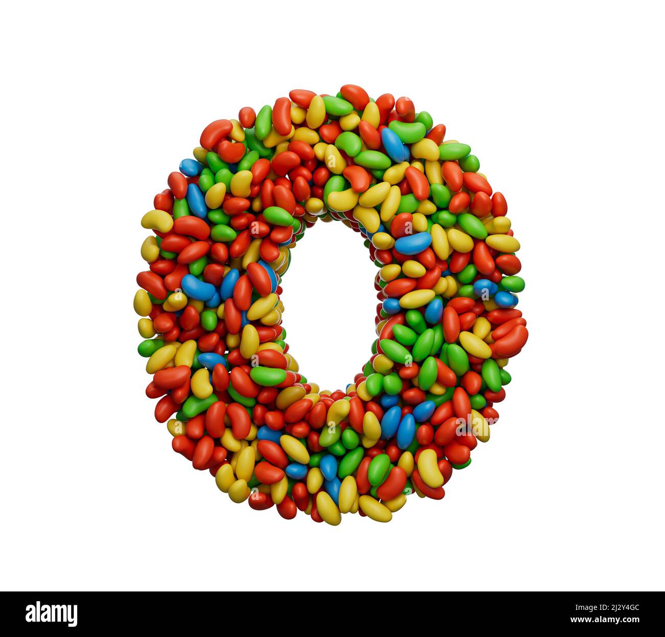 The Digit 0 Colorful Jelly Beans Number 0 Rainbow Colourful candies ...