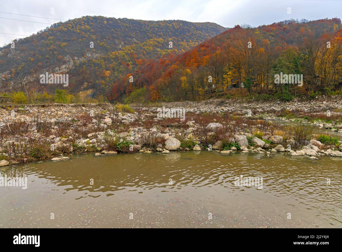River Stream Bed Rural Serbia Nature Colours of Autumn Stock Photo - Alamy
